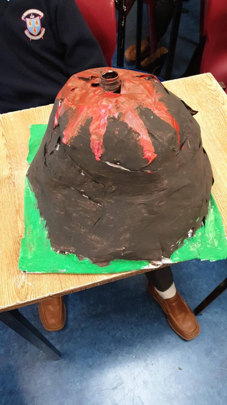 First Years Create Model Volcanoes- Pics – St. Patrick's Classical School